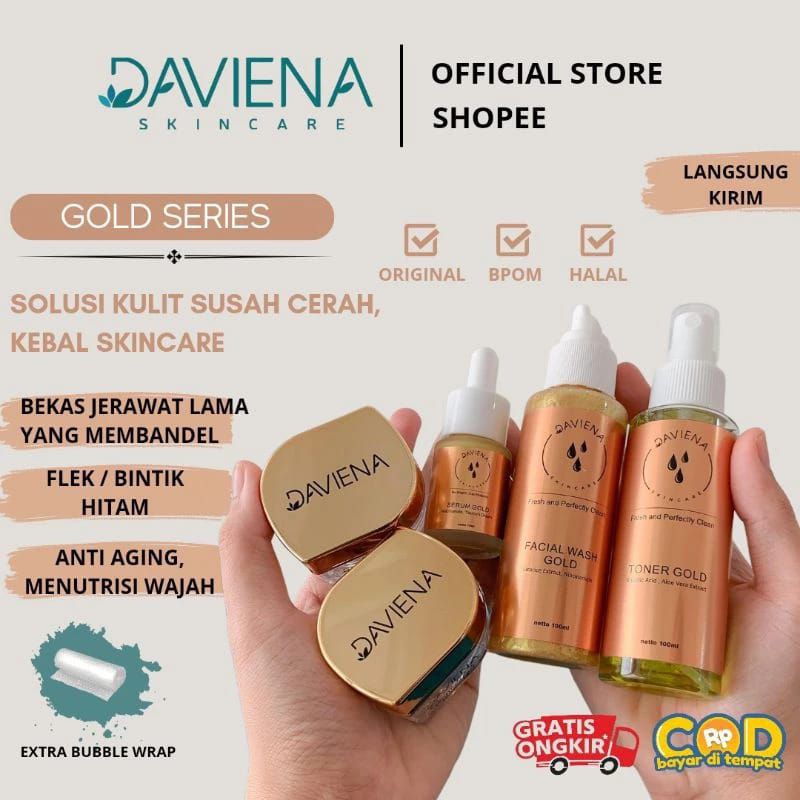 Jual DAVIENA SKINCARE PAKET GOLD SERIES | Shopee Indonesia