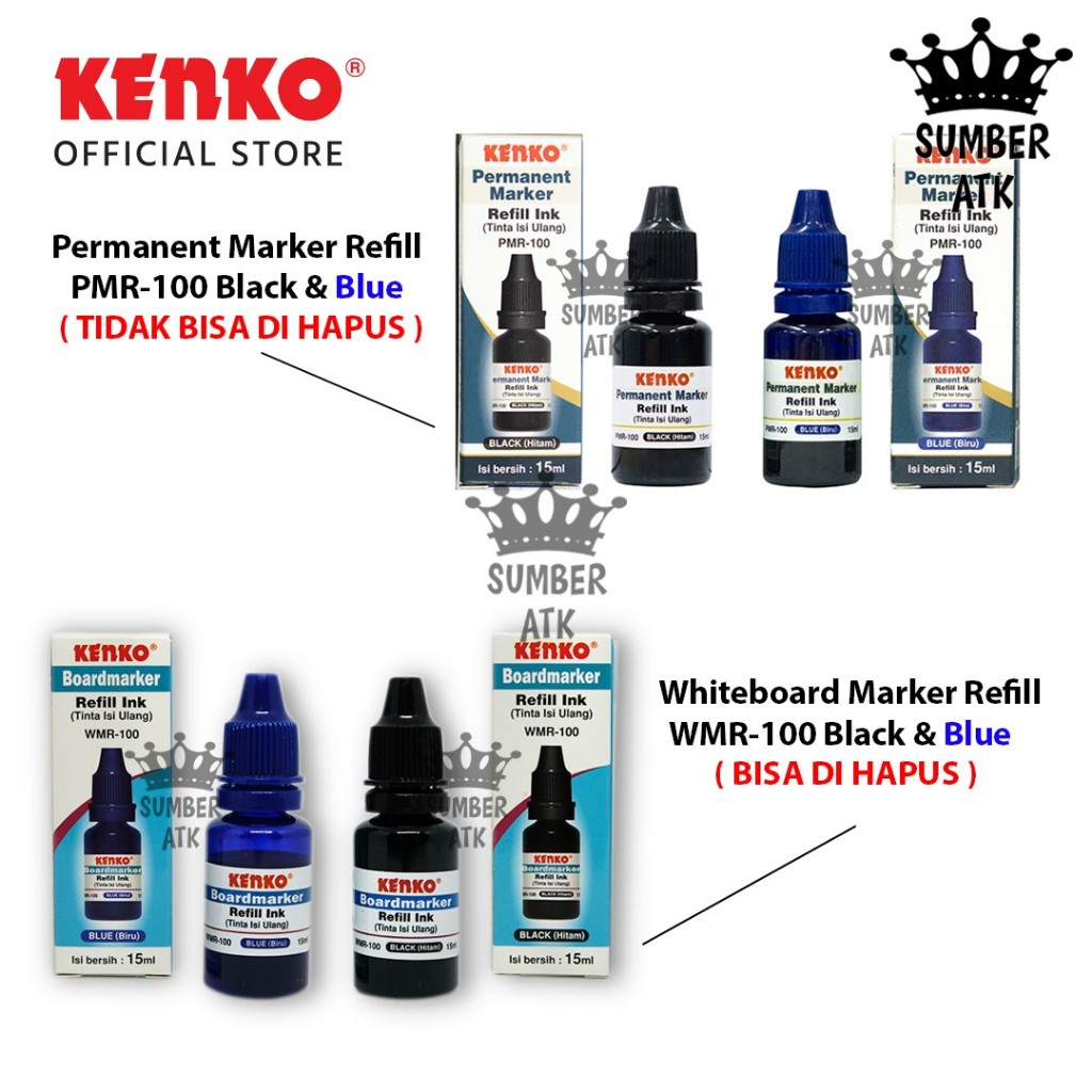 Jual KENKO WHITEBOARD INK REFILL / REFILL TINTA SPIDOL PAPAN TULIS WMR ...