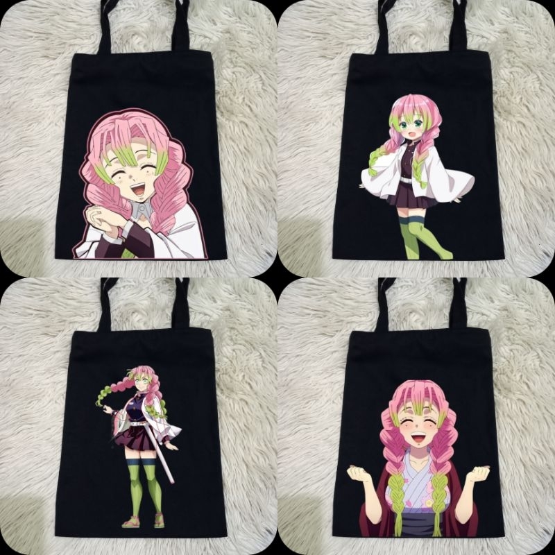 Jual Totebag Hitam Mitsuri Kanroji Anime Demon Slayer Tebal 100% Kanvas ...