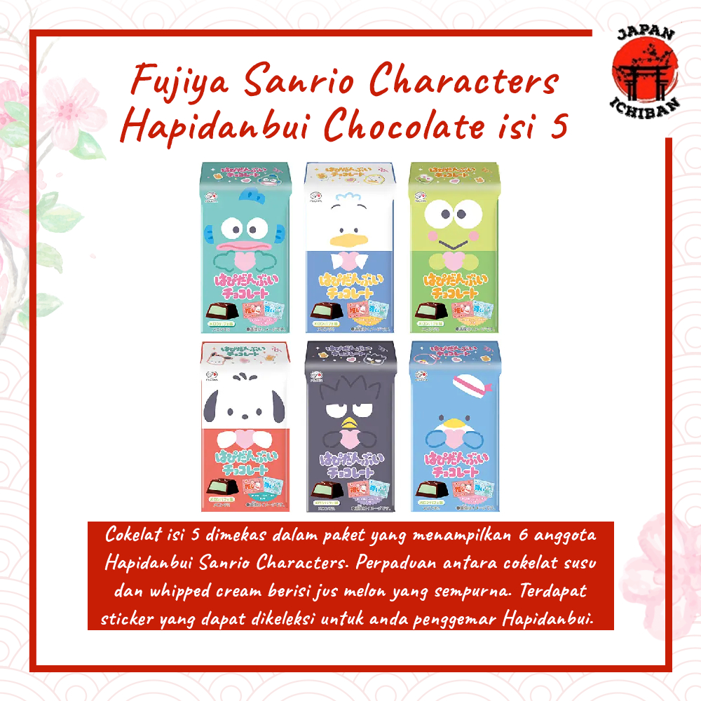 Jual Fujiya Sanrio Characters Hapidanbui Chocolate isi 5 Original Japan | Shopee Indonesia