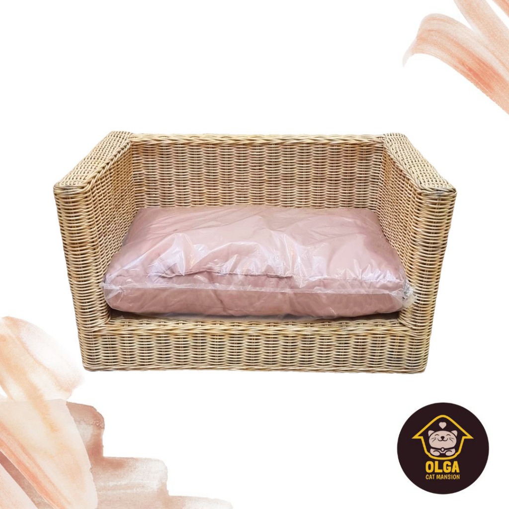 Jual Tempat tidur sofa kucing anjing rotan pitrit kotak/Square Sofa Bed ...