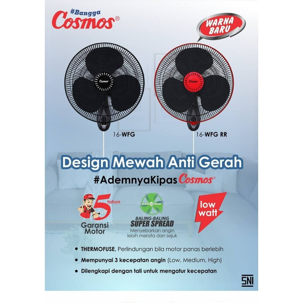 Jual Kipas Angin Dinding / Wall Fan COSMOS 16-WFG / 16WFG | 16-WFG RR ...