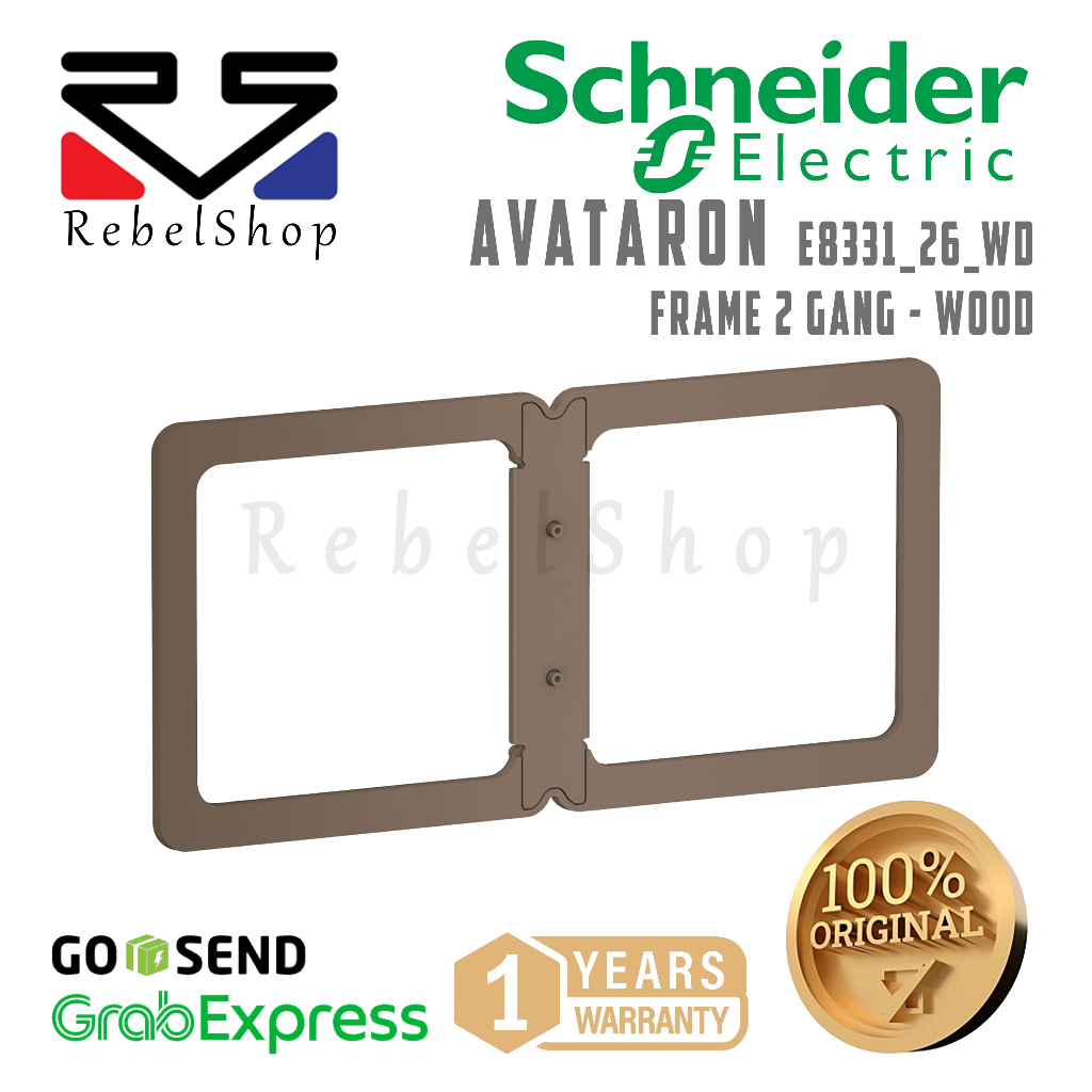 Jual Schneider Frame 2 Gang AvatarOn Wood Bracket Kayu - E8331_26_WD ...