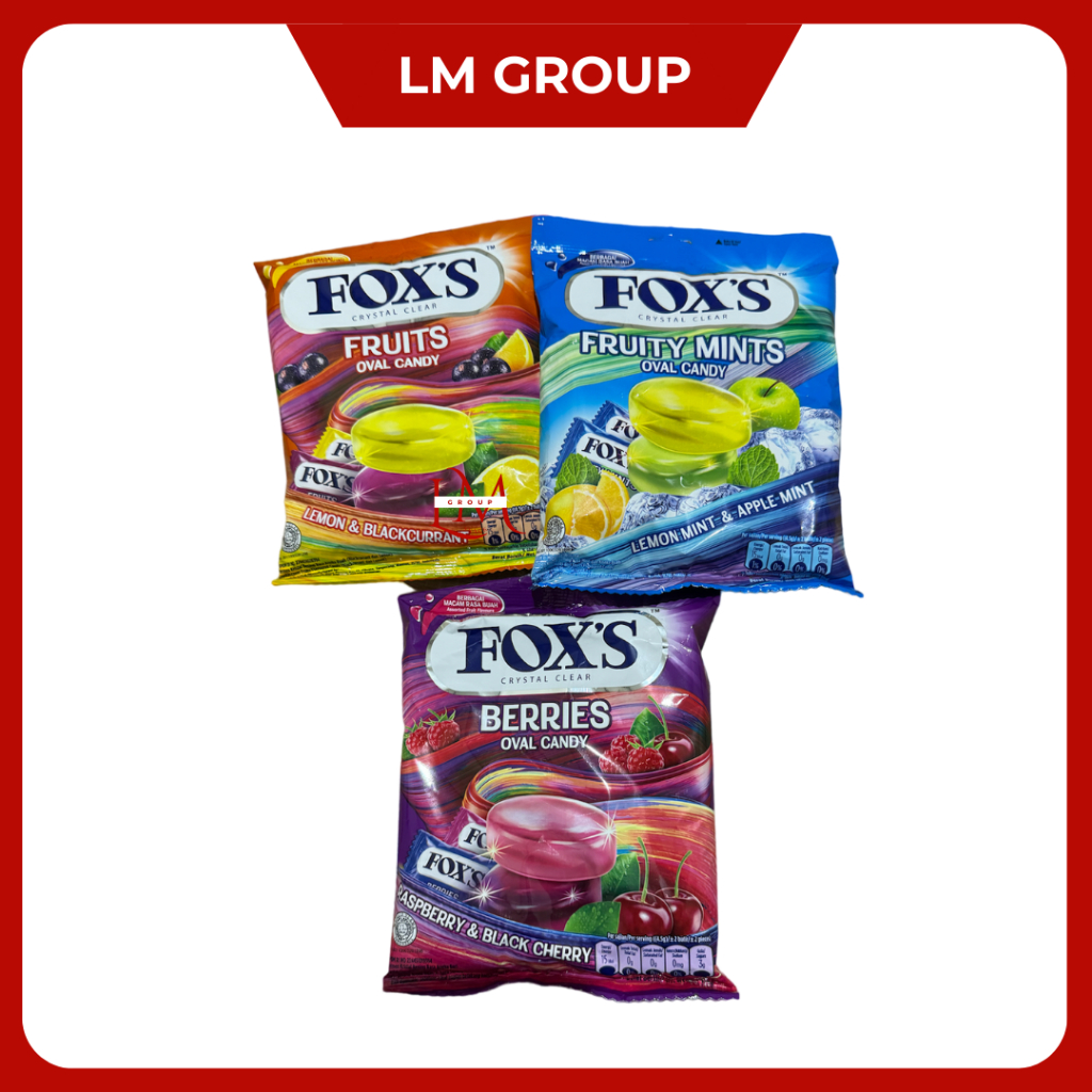 Jual Foxs Crystal Clear Berries/Fruits/Fruity Mints @125gr | Shopee ...