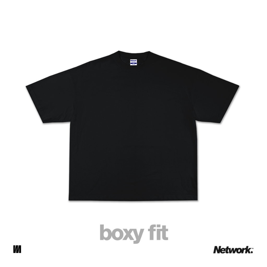 Jual Network Boxy Fit T-shirt 24s Black - Kaos Boxy Polos Combed 24s ...