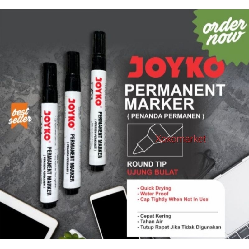 Jual Spidol Permanent Joyko Permanent Marker Spidol Pm 17 Permanen Round Tip 1 Pcs
