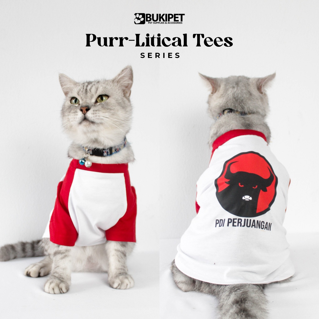 Jual Baju Kucing Anjing Kelinci Monyet Cowok Cewek Lucu - Bukipet PurrLitical Tee | Shopee Indonesia