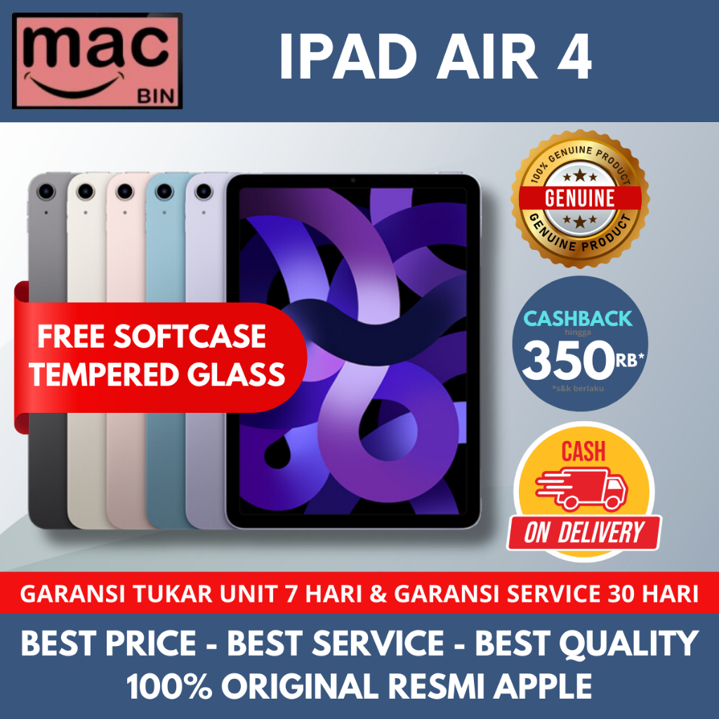 Jual iPad Air 4 Wifi Cellular 256GB 64GB Second Original | iPad Air Gen ...