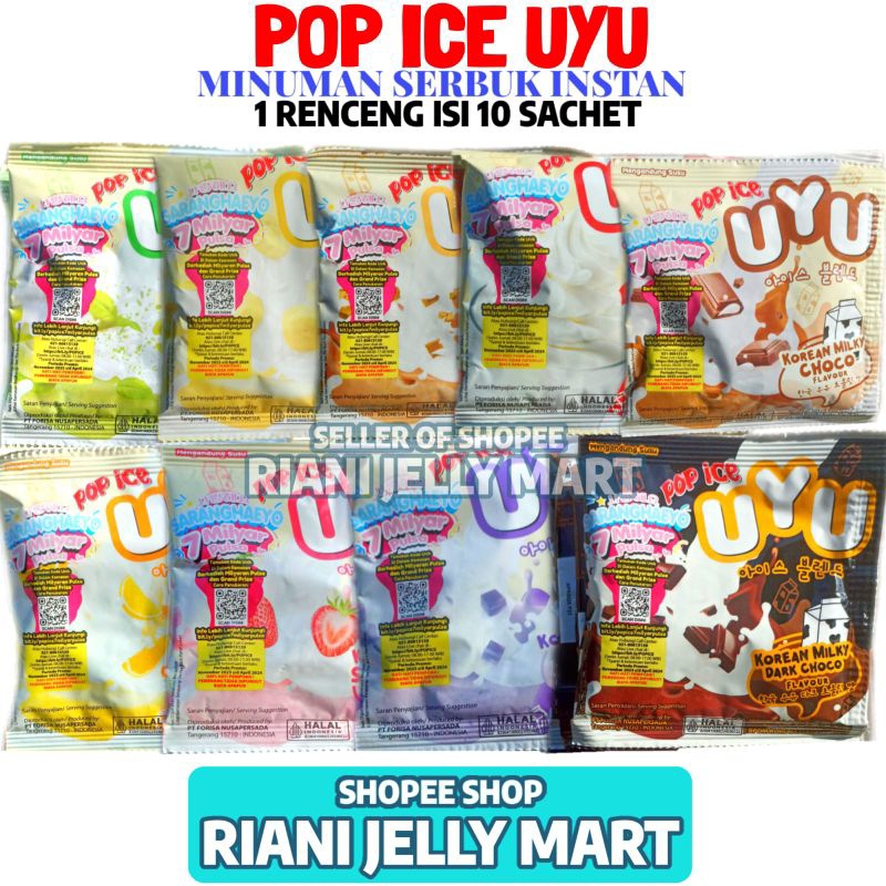 Jual Minuman Pop Ice UYU 1 Renceng Isi 10 Sachet | Shopee Indonesia