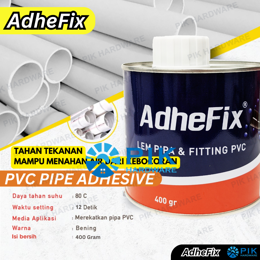 Jual LEM PIPA PVC KALENG ADHEFIX 400gr | LEM PRALON / PARALON 400 Gram ...