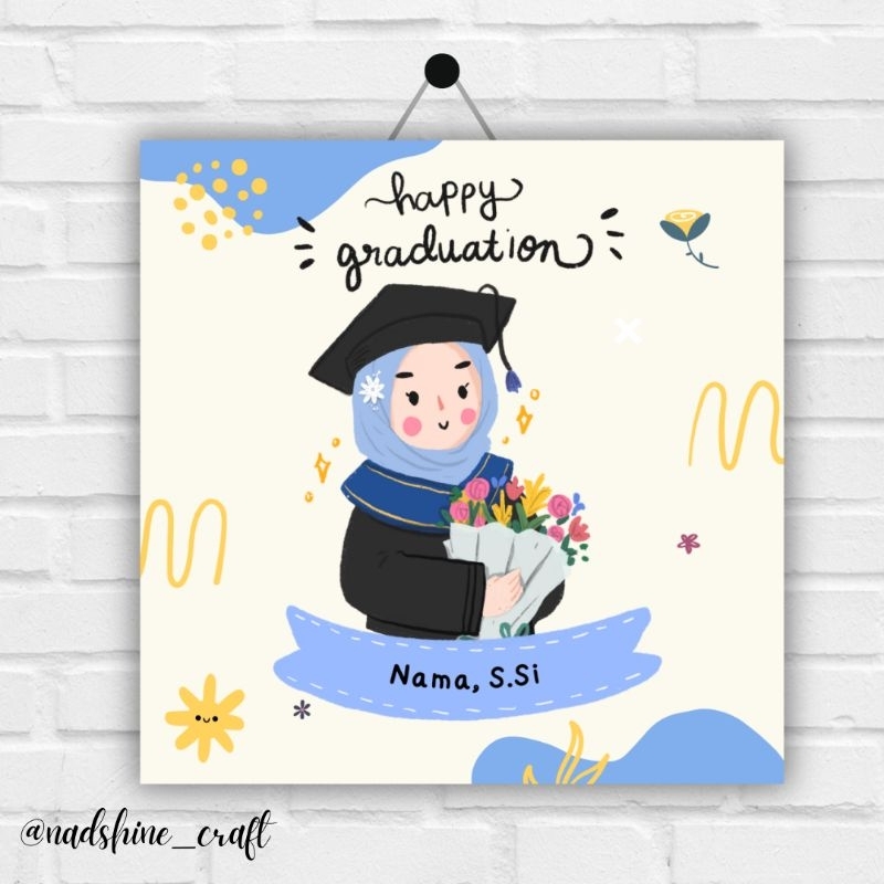 Jual Hadiah wisuda animasi frame 20x20 / kado wisuda | Shopee Indonesia