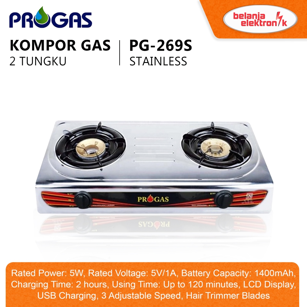 Jual KOMPOR PROGAS 2 TUNGKU STAINLESS PG-269S | Shopee Indonesia