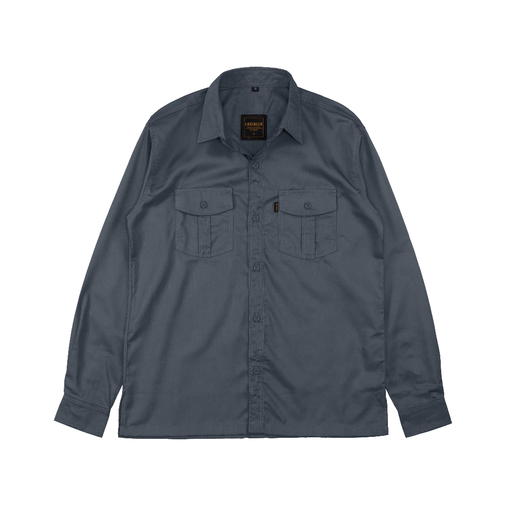 Jual Engineer Workwear - BASIC CHARCOAL LS, Kemeja Panjang Polos-Casual ...