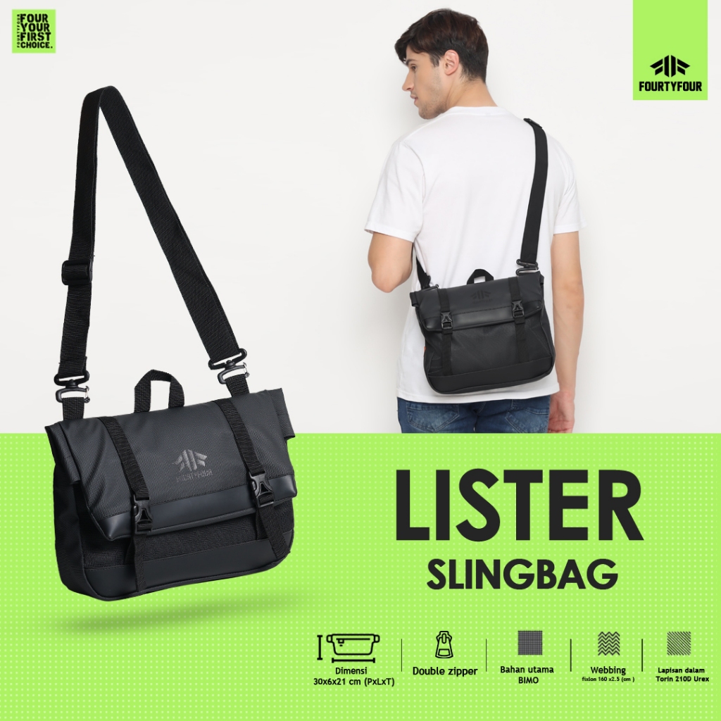 Jual FOURTYFOUR LISTER - Tas Selempang Pria Premium Waterproof ...