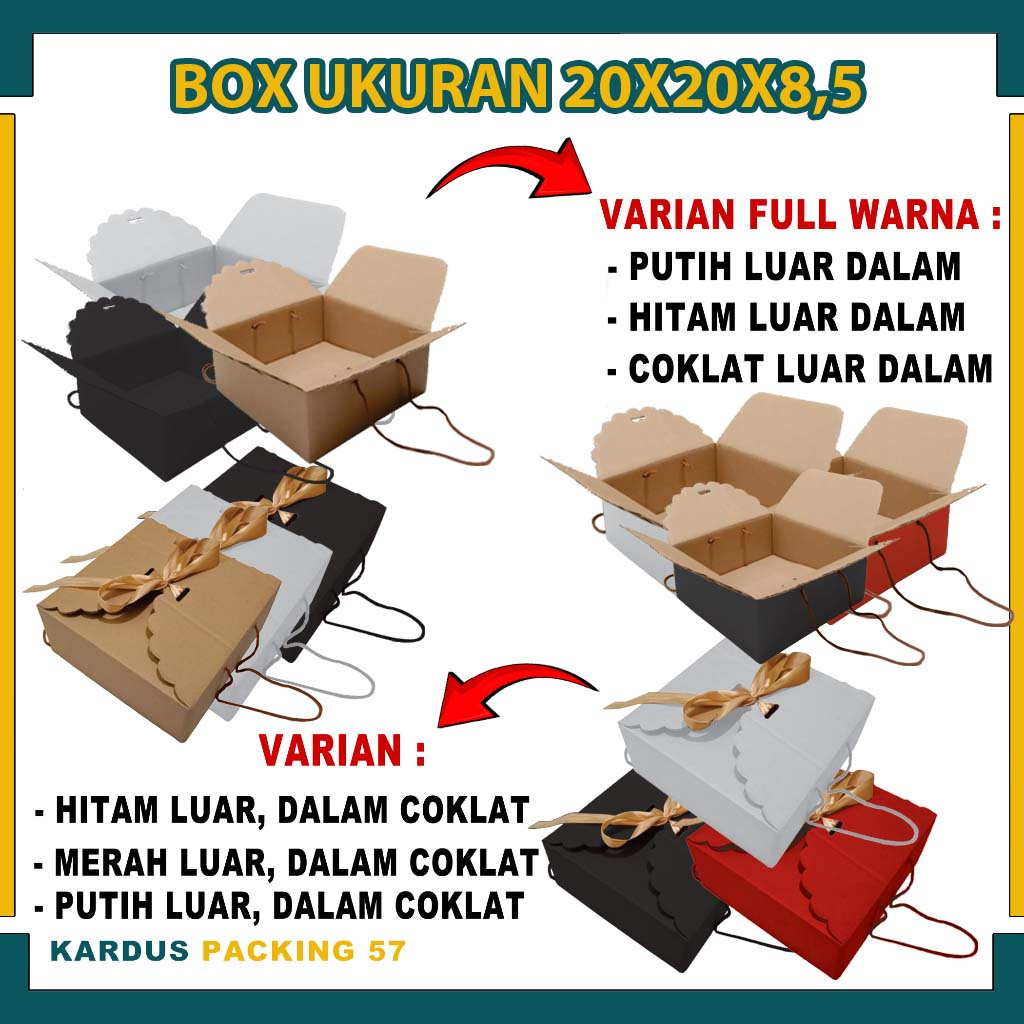 Jual Box 20x20x8,5 cm/Box Hampers/Kardus Polos/Box Souvenir | Shopee Indonesia