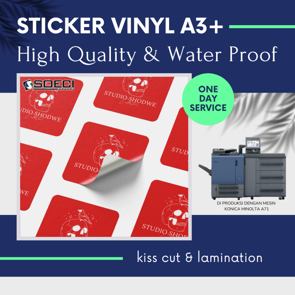 Jual PRINT STICKER | CETAK STICKER VINYL A3+ & Kiss Cut + laminating ...