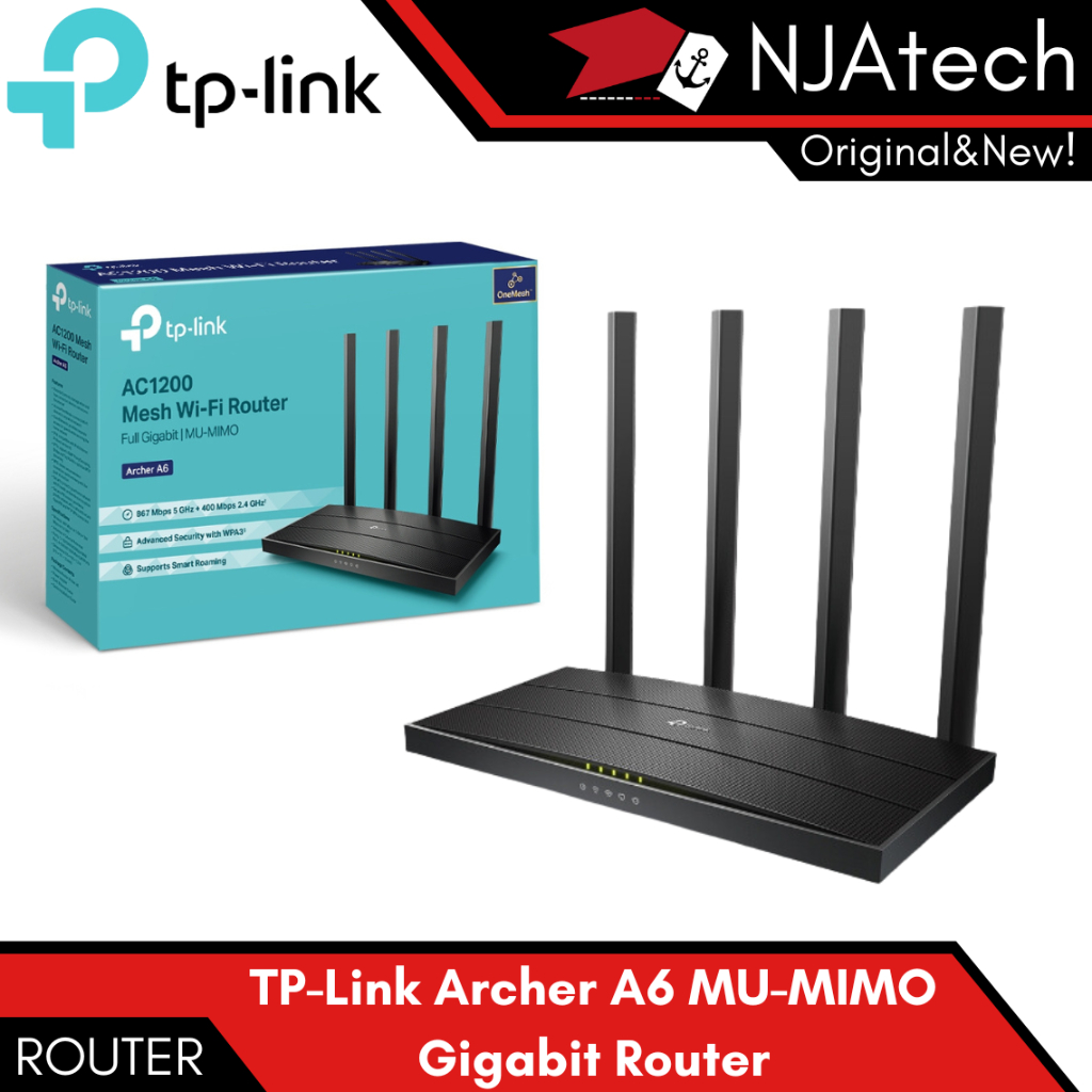Jual TP-Link Archer A6 AC1200 Wireless MU-MIMO Gigabit Router | Shopee ...