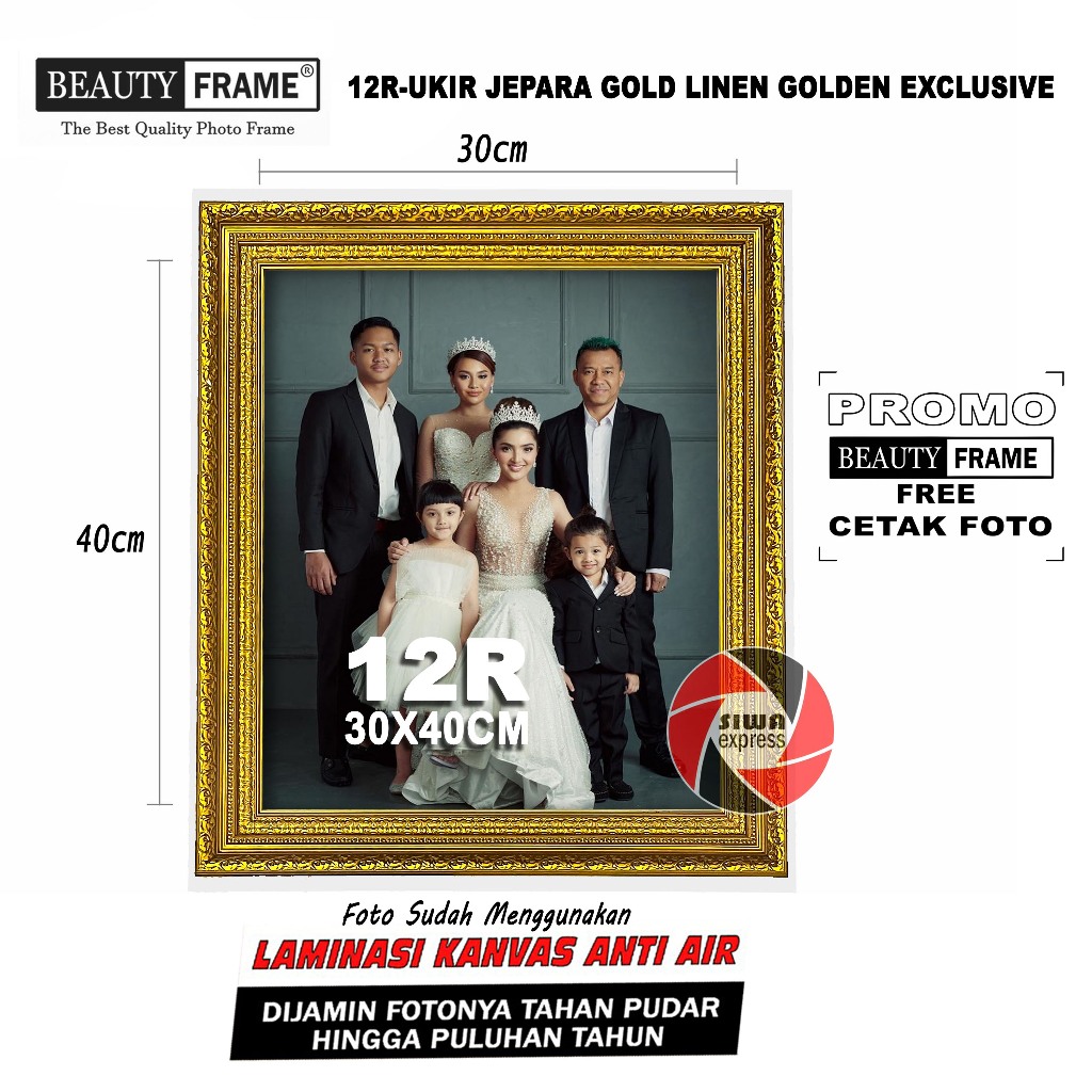 Jual BEAUTY FRAME 12R 30x40 BINGKAI GRATIS CETAK FOTO LAMINASI KANVAS ...