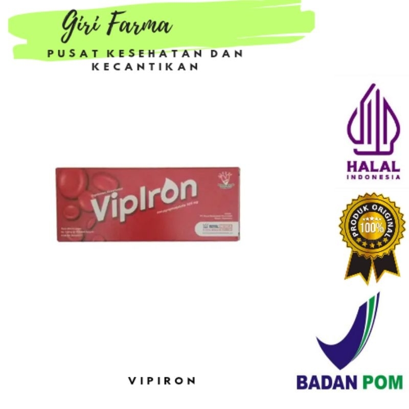 Jual Vipiron Box 30 Tablet / Memenuhi Kebutuhan Zat Besi Pada Penderita ...