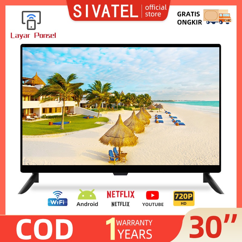 Jual Sivatel TV LED 30-INCH Smart TV Android 11.0 Digital TV FHD ...