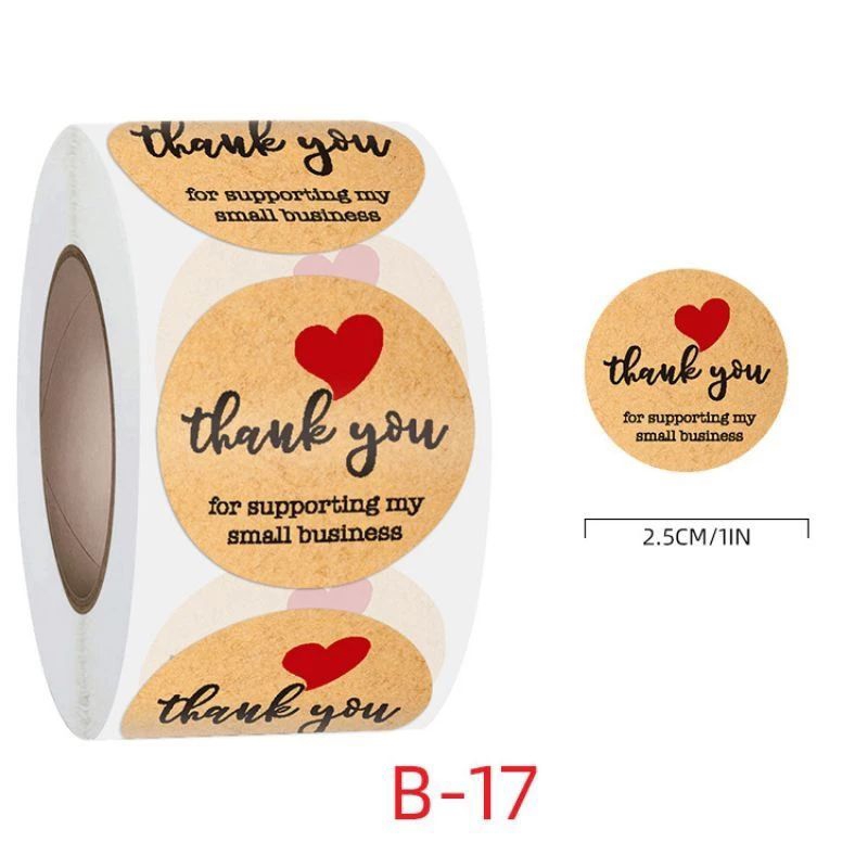 Jual 1 Roll (500 pcs) Stiker Thank You Stiker TQ Stiker Box Label Box ...