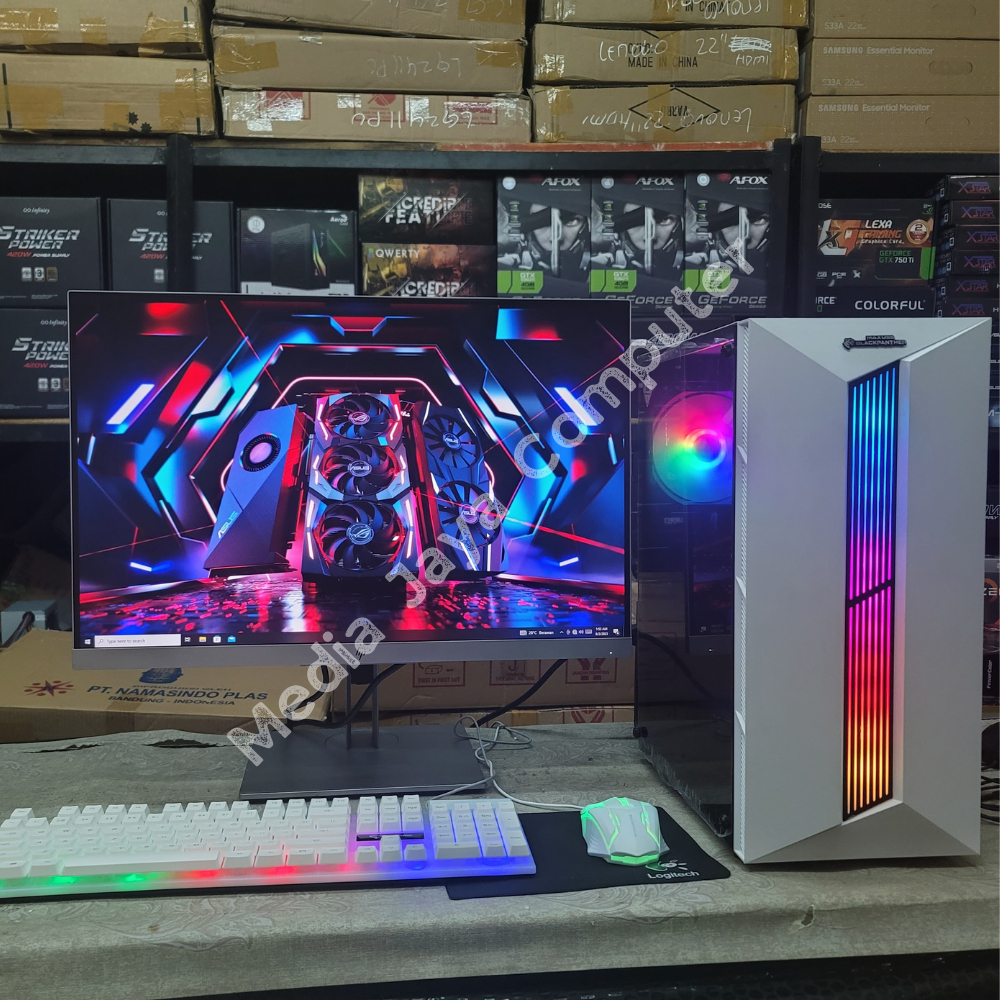 Jual PC Gaming Fullset core i5 8400 HDD SSD gtx 1650 4gb Monitor 24 ...