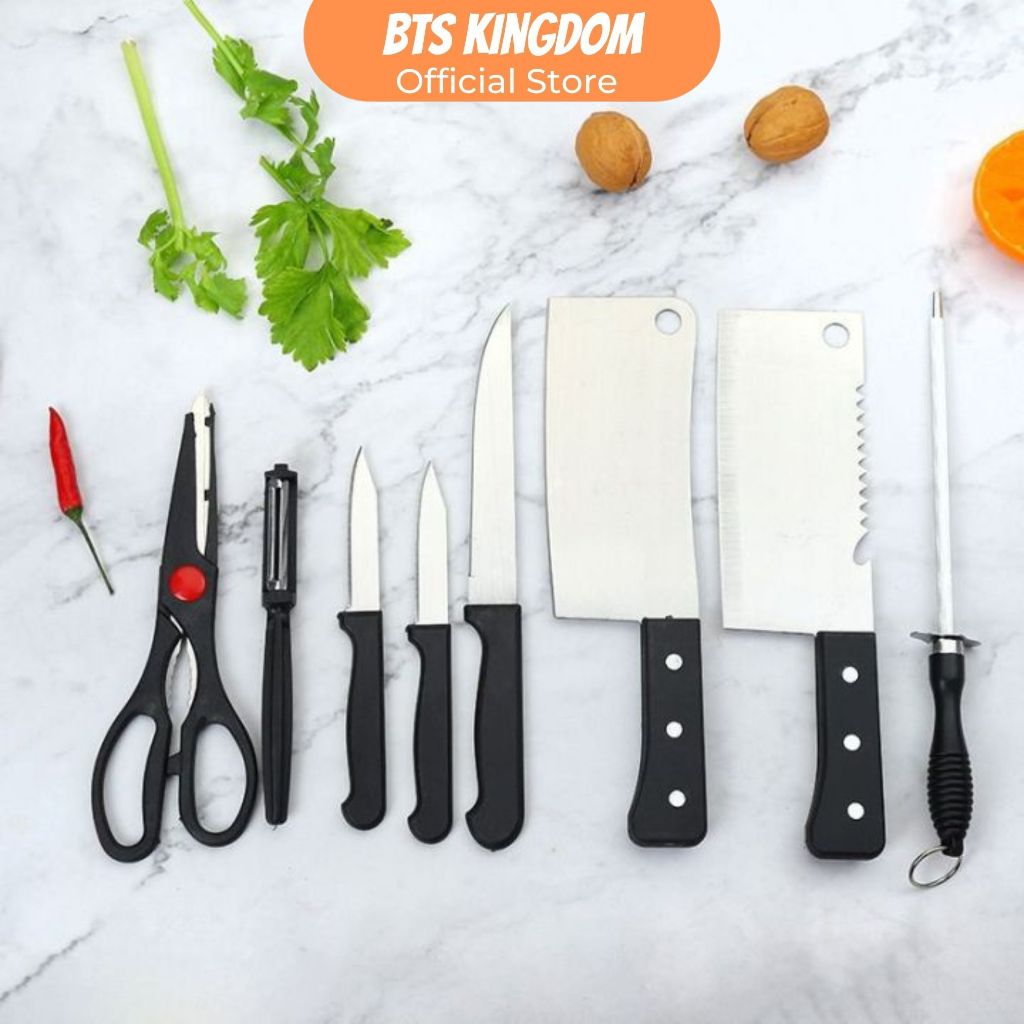 Jual Pisau Dapur Set isi 8 pcs - Kitchen Knife Set | Shopee Indonesia