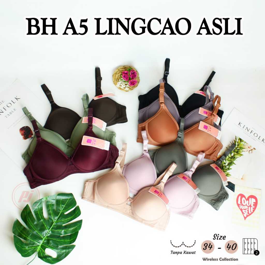 Jual (Paket 3 Pcs) ORIGINAL BH Lingcao A5 Kait 2 Ukuran 34 - 40 Cup A | BH Anak muda Dan Remaja ...