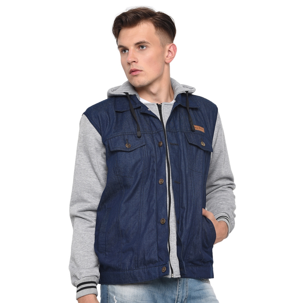 Jual JAVA SEVEN Jaket denim pria | Menggunakan penutup kepala hoodie ...