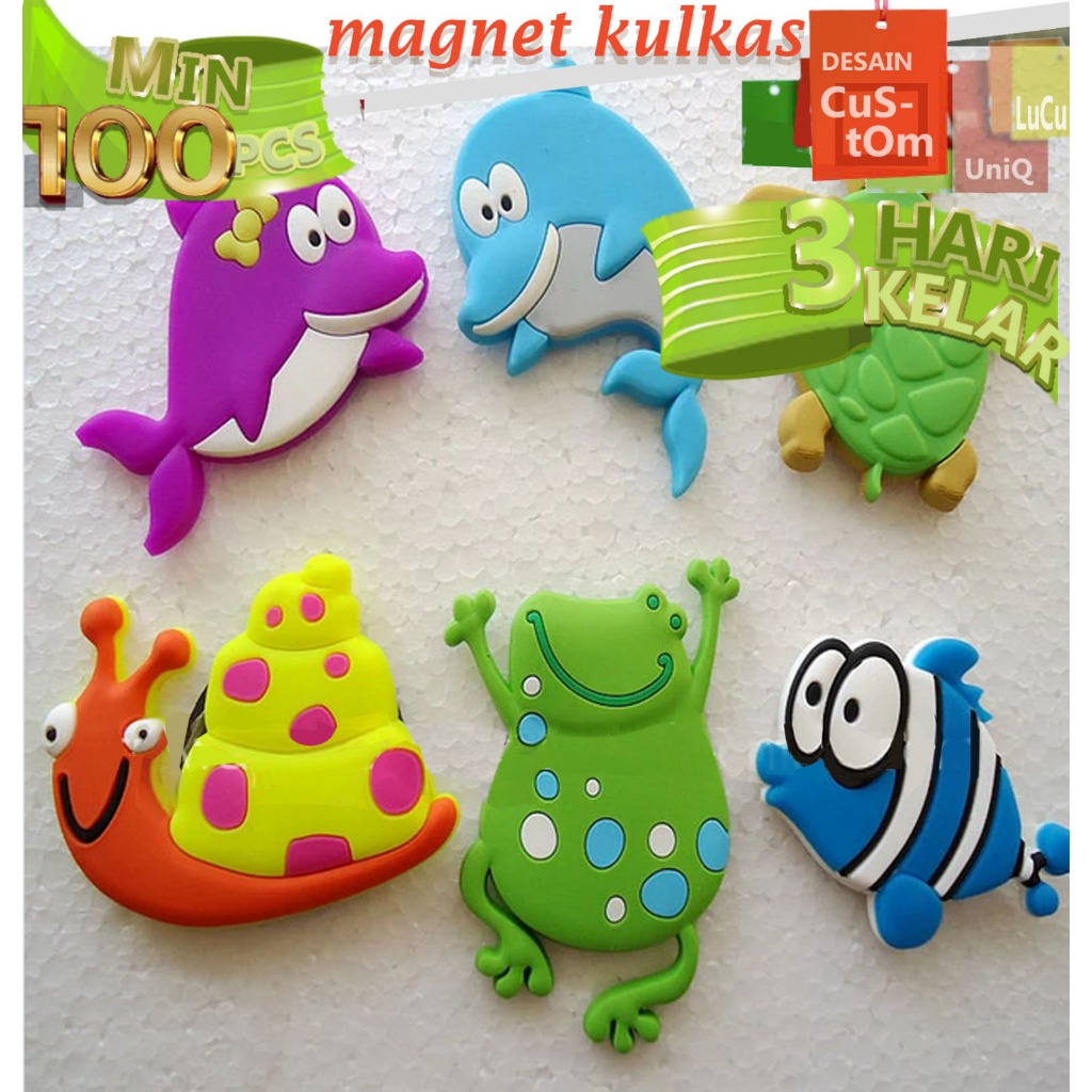 Jual Tempelan magnet kulkas karet custom unik 3D bandung | Shopee Indonesia