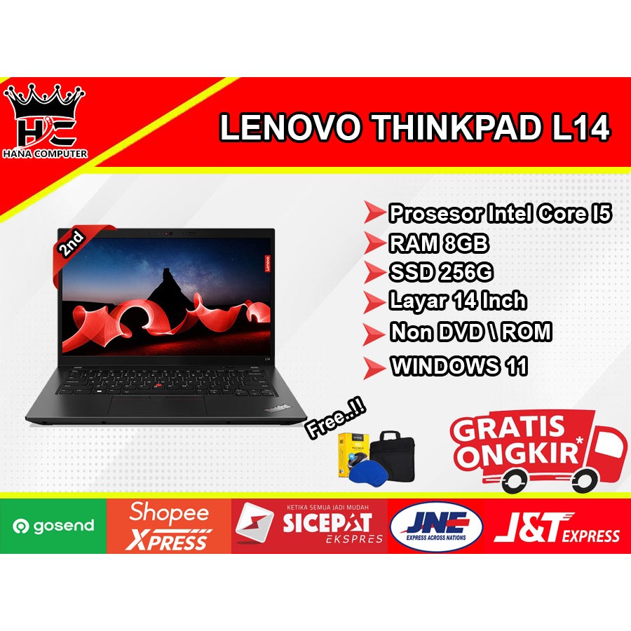 Jual LENOVO THINKPAD L14 INTEL CORE I5 GEN 10 RAM 8GB SSD 256GB WIN 11 14INCH | Shopee Indonesia