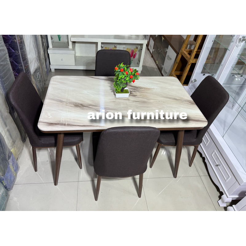 Jual Meja makan ORI Marmer Import/Meja makan Terkini marmer kaki besi ...
