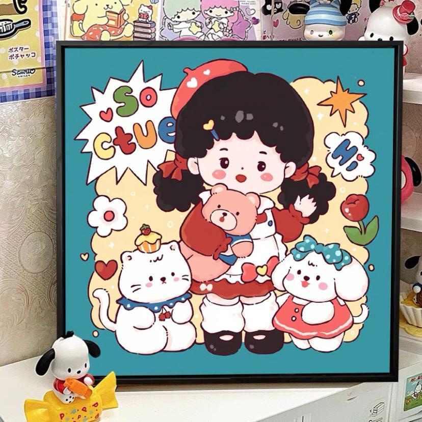 Jual [HARU] Paint by Number Kit Canvas DIY Cartoon Character Ghibli ...