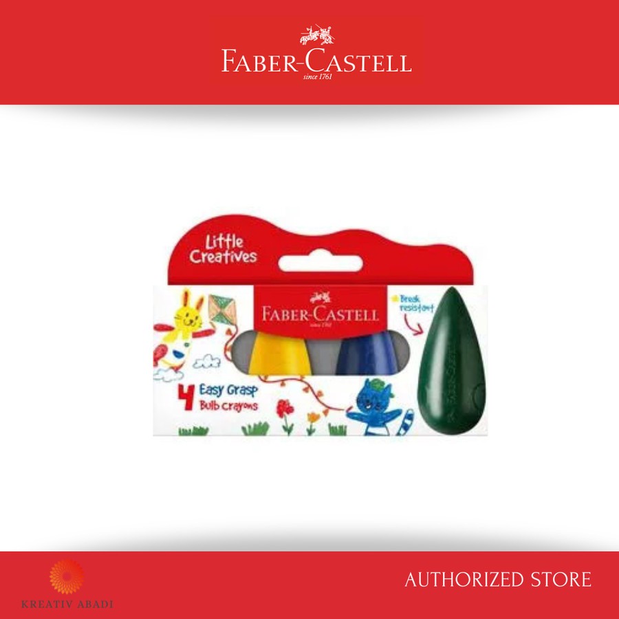 Jual Faber Castell Easy Grasp Bulb Crayon 4 Colors Krayon Anak | Shopee ...