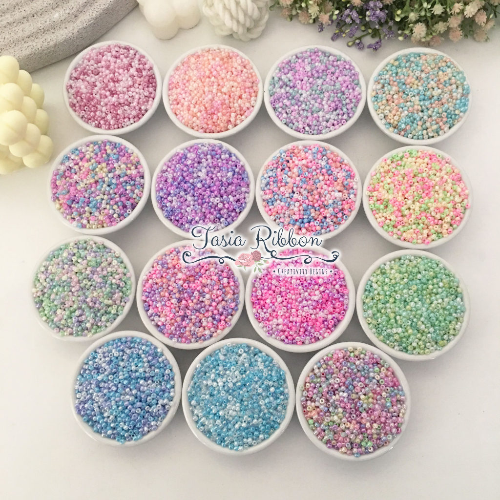 Jual Mote Payet Pasir Ceylon MIX 6/0 dan 8/0 (Manik Payet Pasir Pastel ...