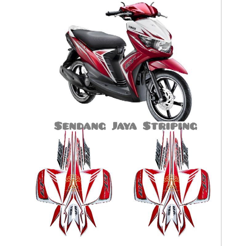 Jual Stiker Striping Lis Les Polet Motor Yamaha Soul GT 2013 Merah ...