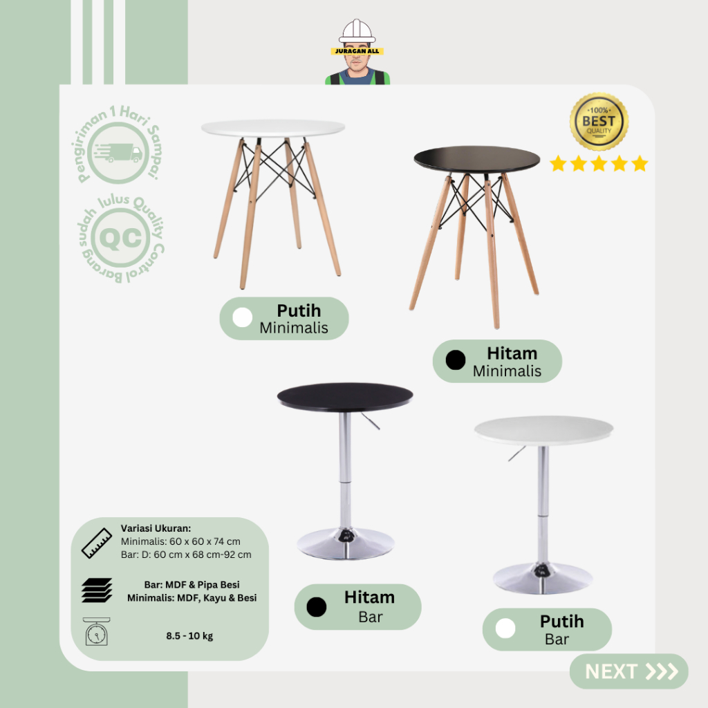 Jual MEJA CAFE/MEJA BAR/MEJA BULAT/MEJA TERAS/MEJA TAMU/MEJA MAKAN ...
