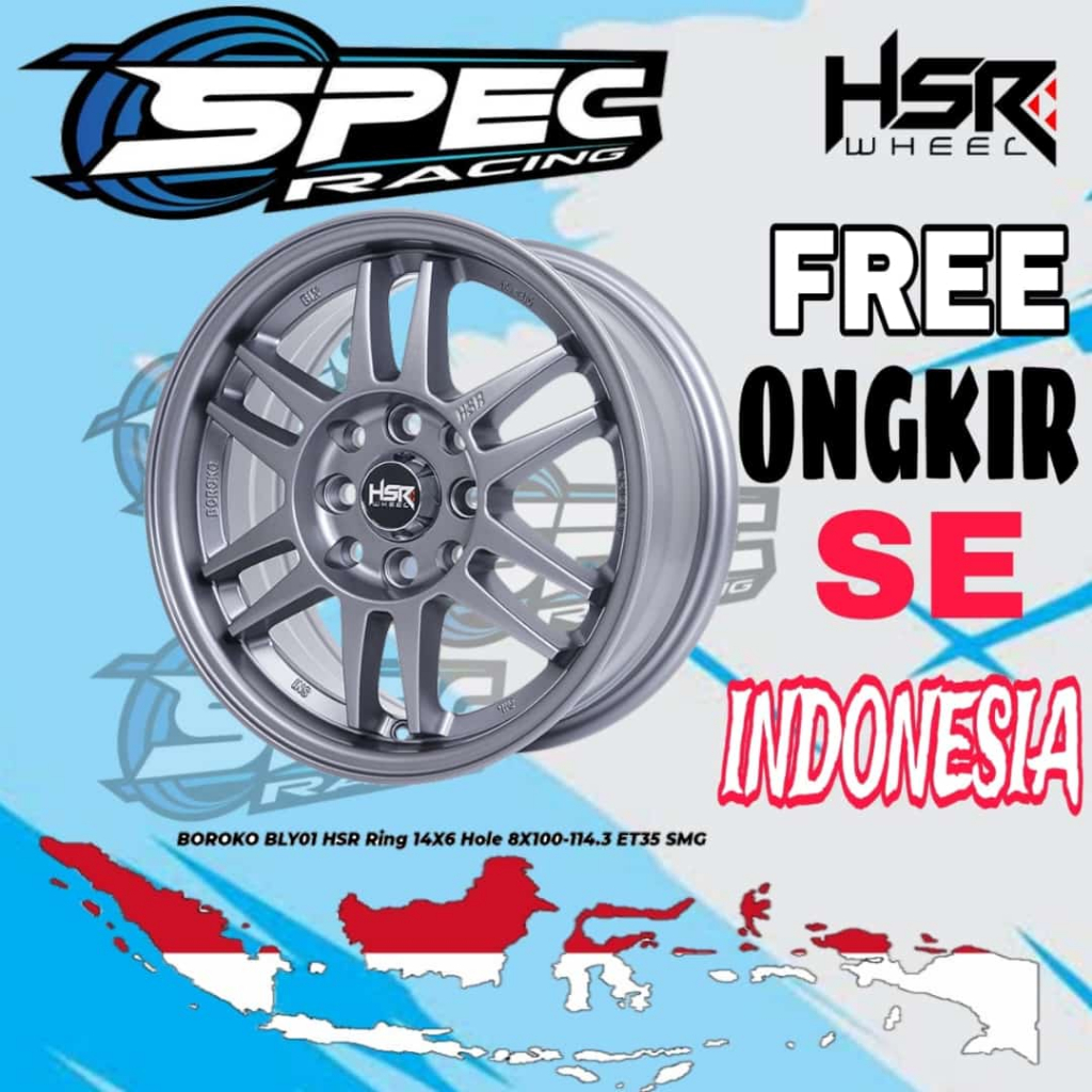Jual Velg Racing Mobil Brio Ring 14 HSR BOROKO BLY0 Velg Xenia Avanza ...