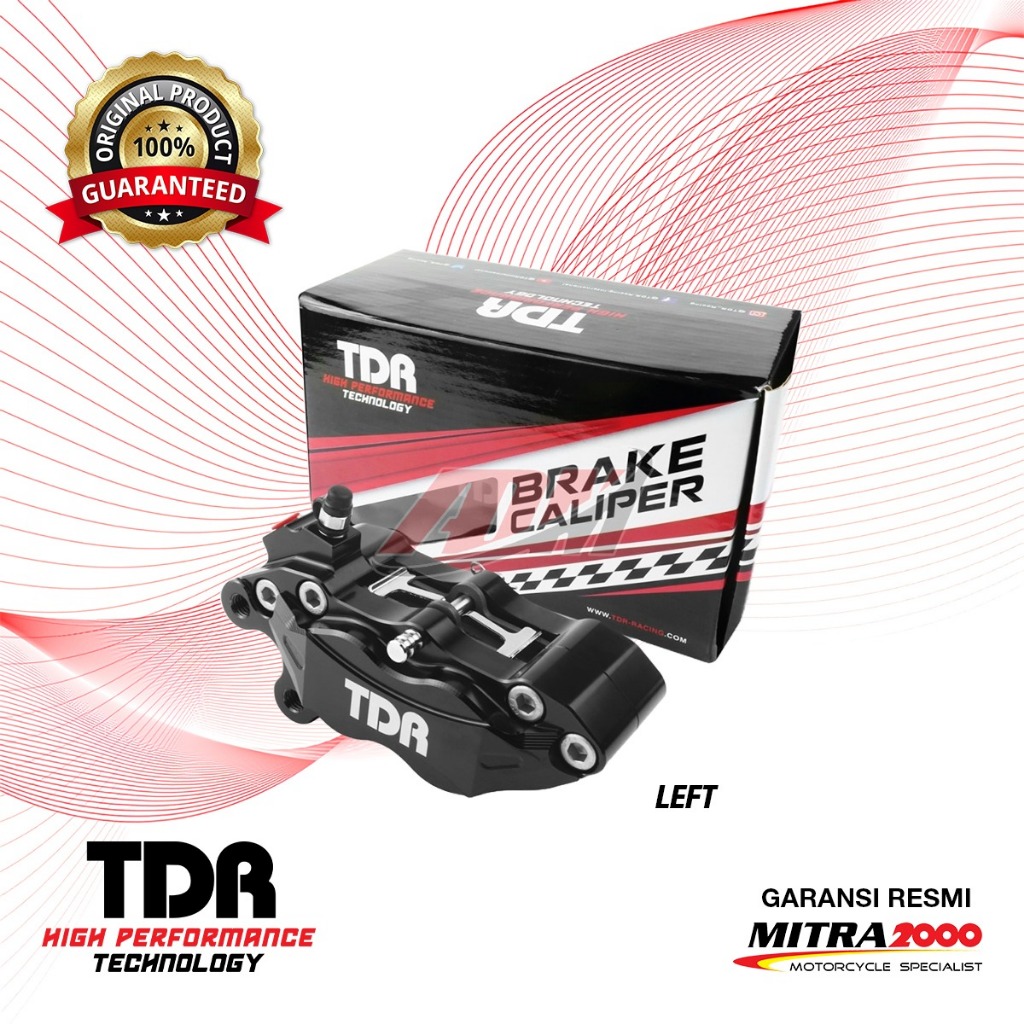 Jual TDR Kaliper Rem / CNC Axial Brake Caliper 4 Piston Black (Left ...