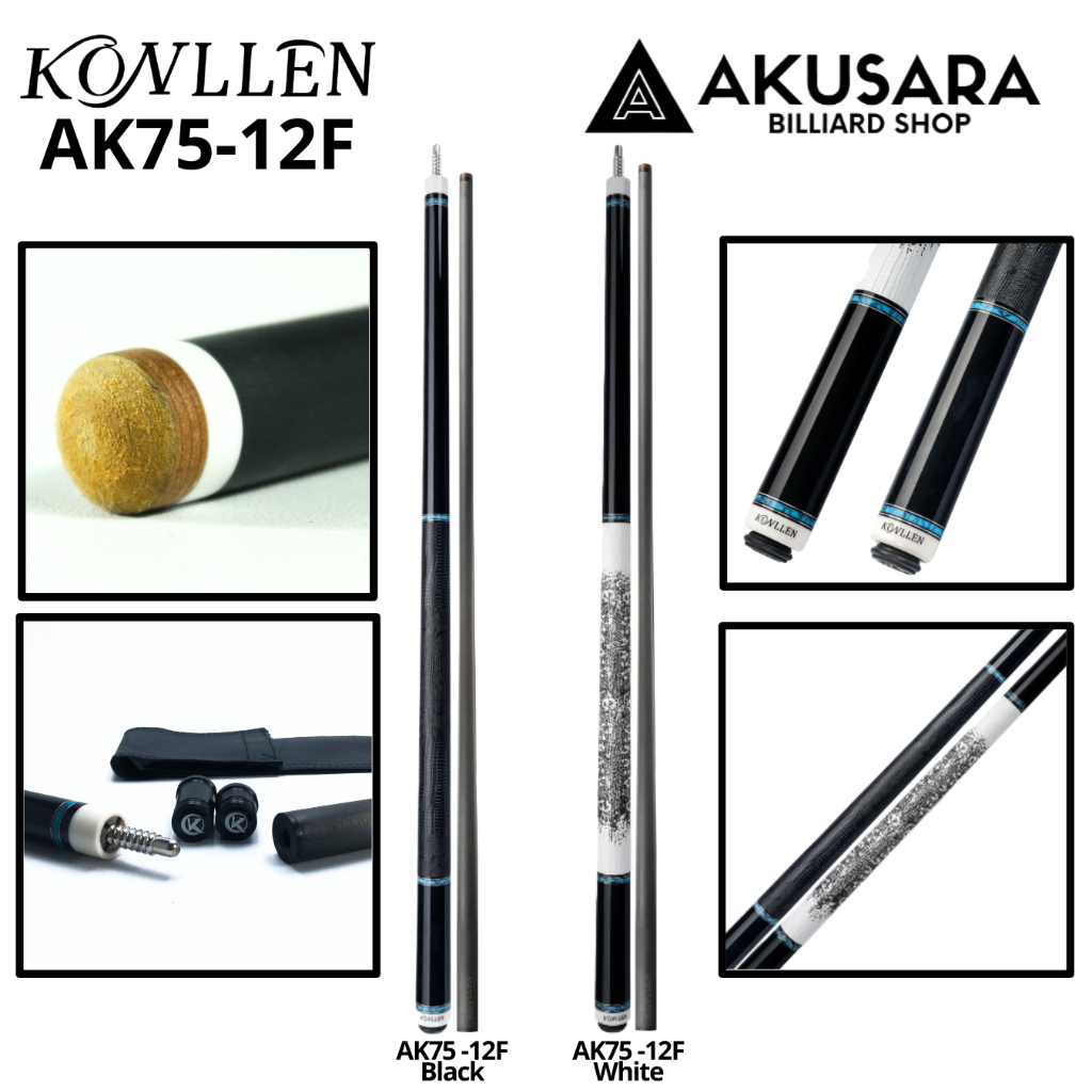Jual Konllen AK75-12F 12.5mm Carbon Fiber Shaft Cue Stick Billiard ...