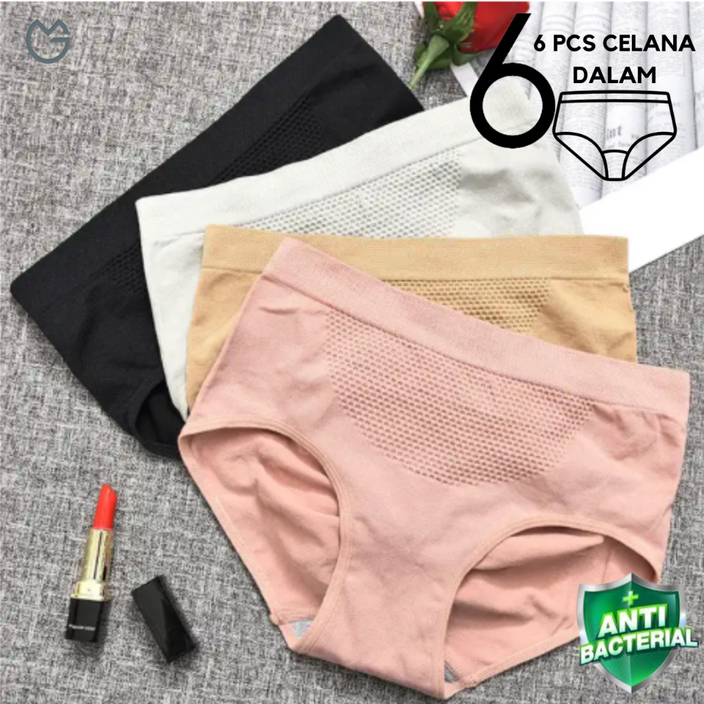Jual Underwear CD Wanita Isi 6 Emga CDS1C Pakaian Celana Dalam Briefs ...