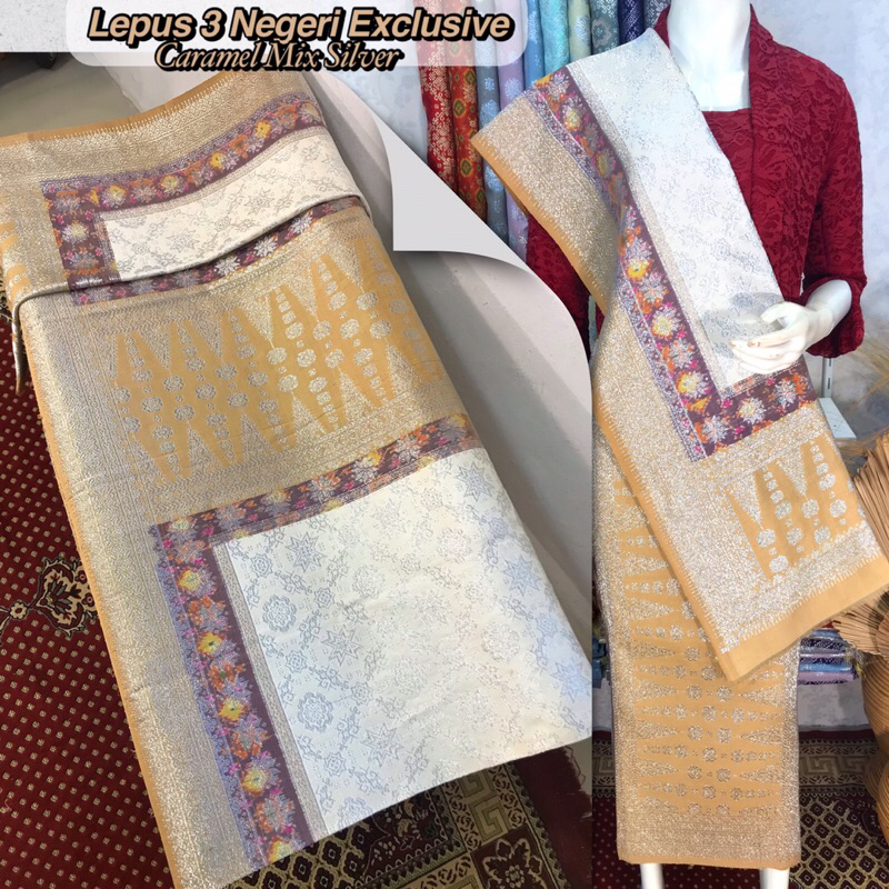Jual Songket Lepus 3 Negeri Exclusive Caramel Mix Gold-Asli Tenun Tangan Palembang (Ilham ...