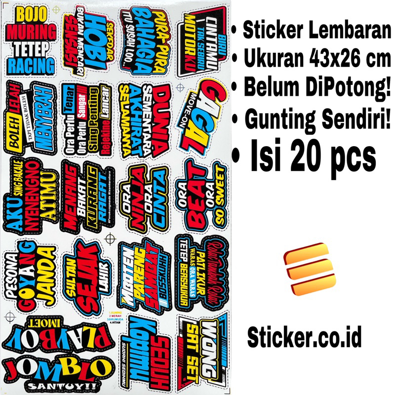 Jual Sticker Lembaran Kata-kata kata2 Ukuran 43x26cm | Shopee Indonesia