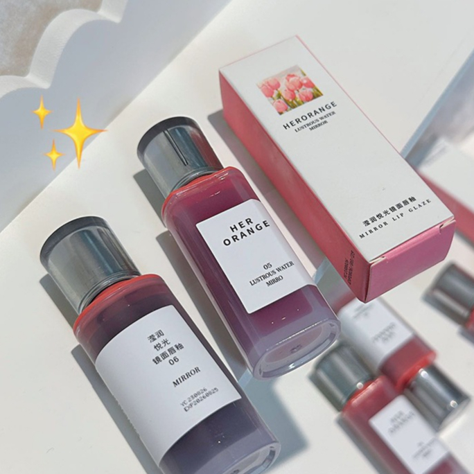 Jual HERORANGE Water-Gloss Lustrous Mirror Lip Glaze Lipstick Long ...