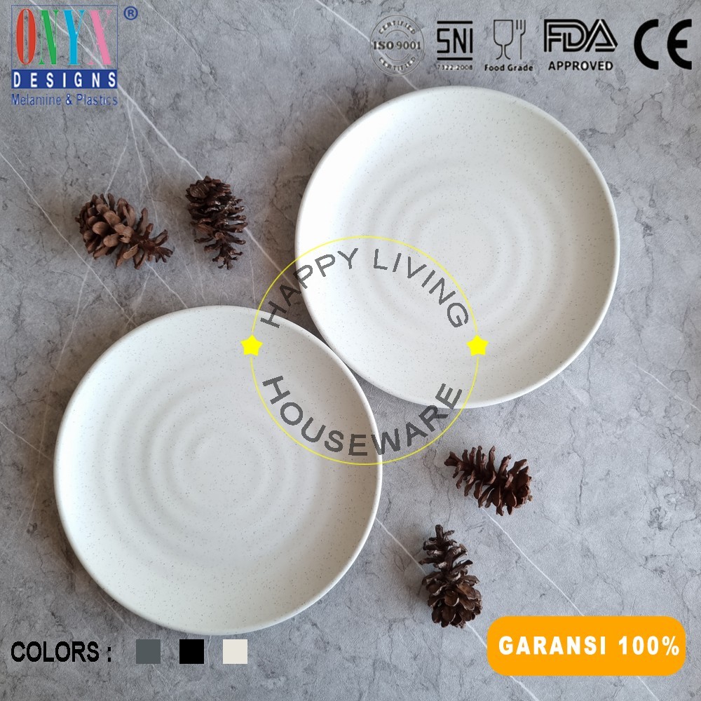 Jual ONYX Piring Bulat Melamin 6in Ivory Granite Piring Ceper Premium ...