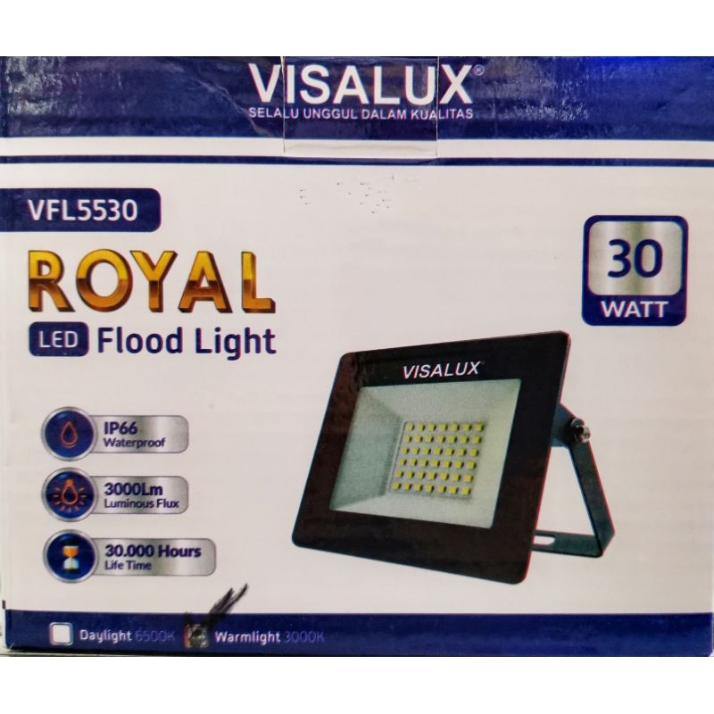 Jual Lampu Sorot Visalux VFL5530 LED Flood Light Warm White 30Watt ...