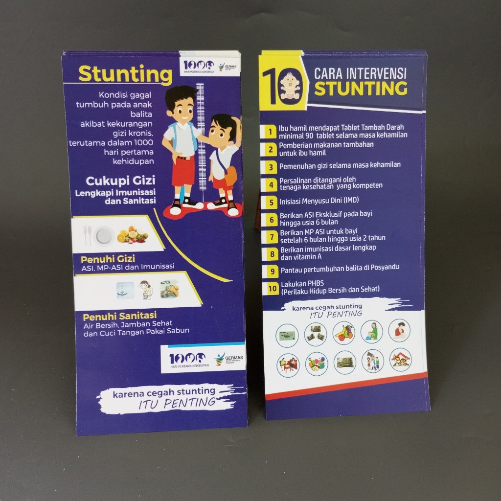 Jual Flyer Stunting, Paket Mini Brosur dengan tema Stunting | Shopee ...