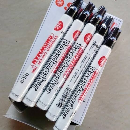 Jual ISI 6 Pcs Spidol Whiteboard Snowman BG 12 HITAM | Shopee Indonesia