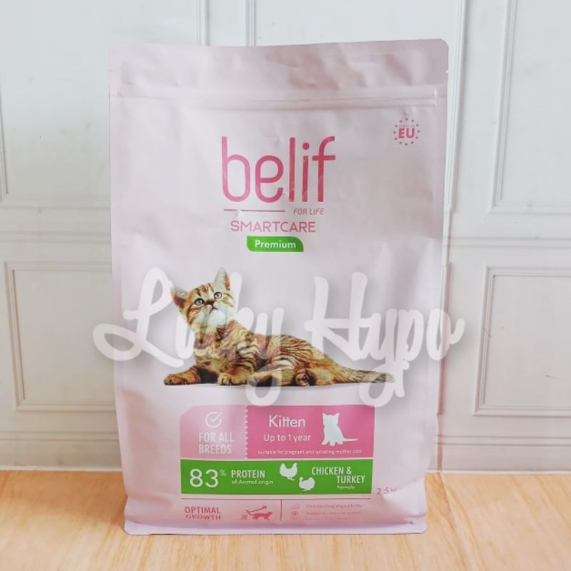 Jual BELIF Cat Food Kitten Adult 3kg 2,5kg Urinary Sensitive Skin ...