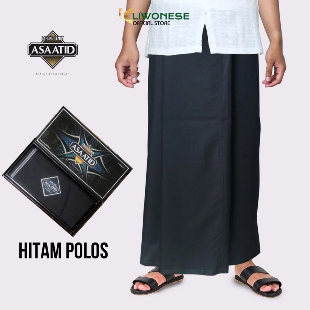 Jual SARUNG ASAATID HITAM POLOS NON TUMPAL SARUNG TENUN | Shopee Indonesia